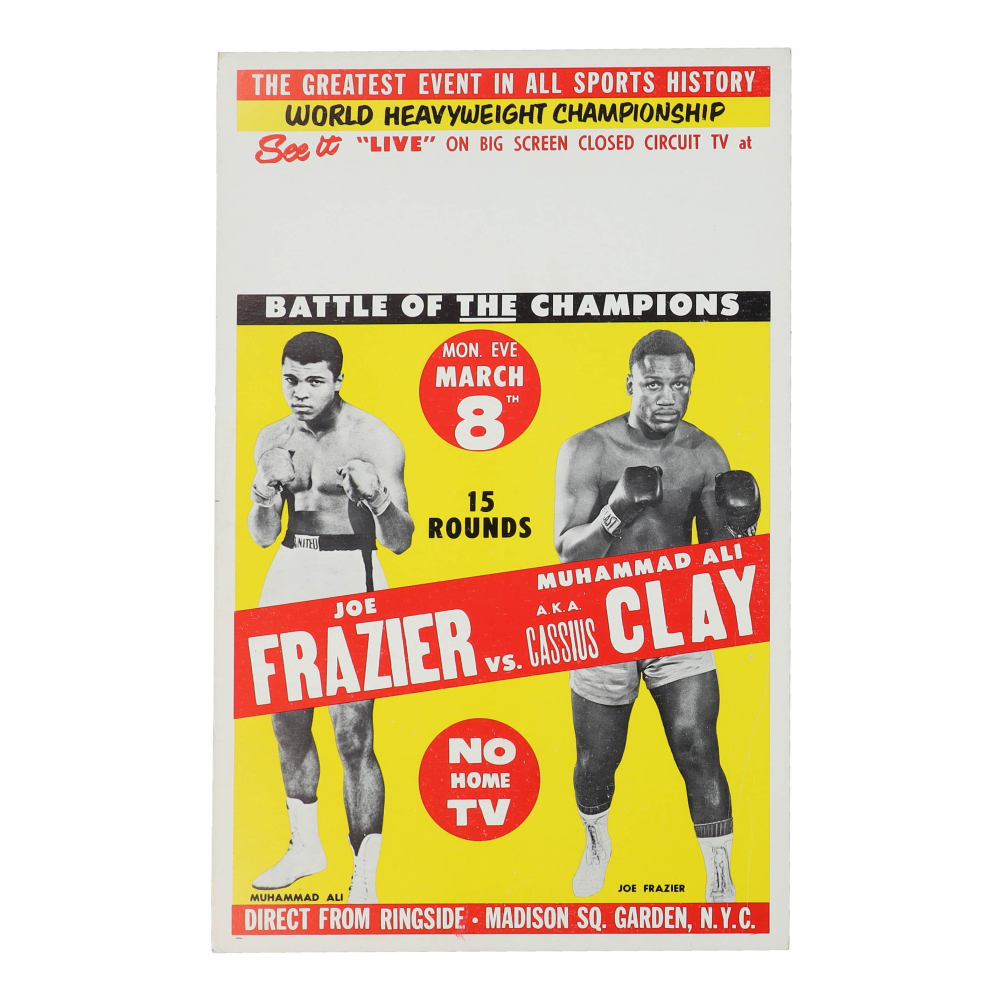 Cassius Clay AKA Muhammad Ali vs. Joe Frazier Original Fight Poster ...
