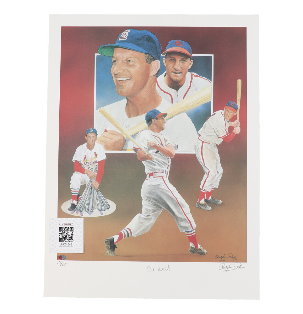 Stan Musial & Christopher Paluso Signed LE "Stan The Man" Print (AIV ...