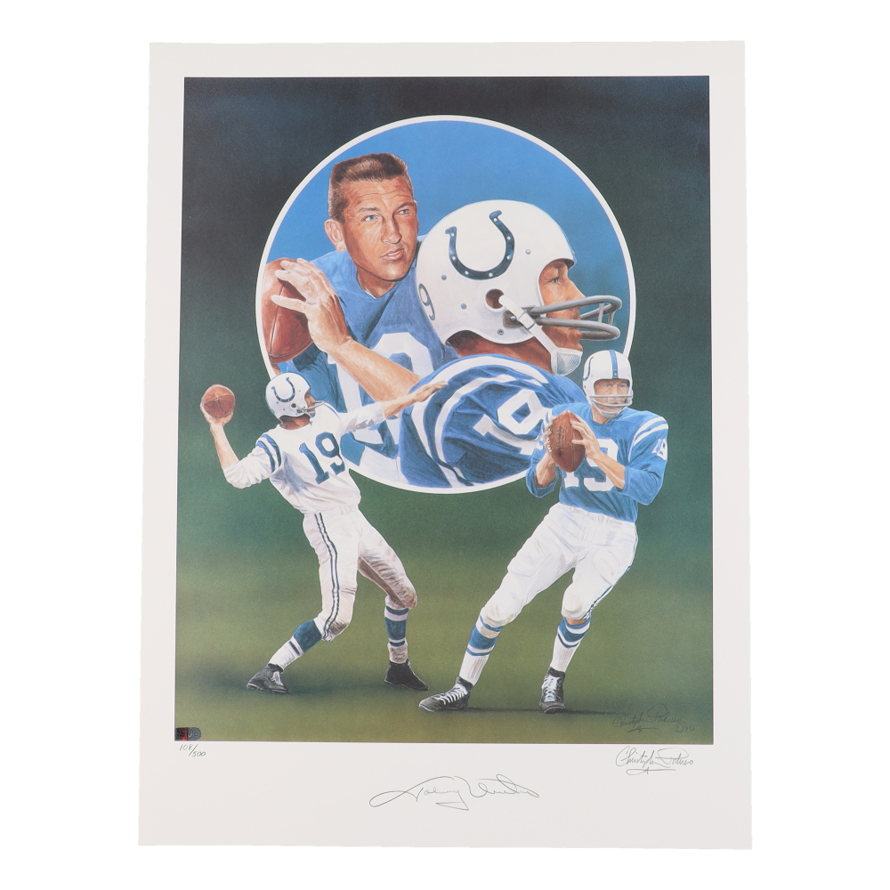 Johnny Unitas & Christopher Paluso Signed LE "Johnny U" Print (AIV ...
