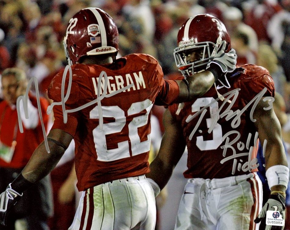 Trent Richardson & Mark Ingram Signed Alabama 8x10 Photo: Inscribed ...