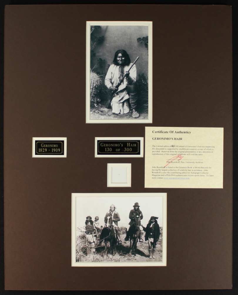 Geronimo Custom Matted 16x20 Display with Authentic Hair: Limited ...