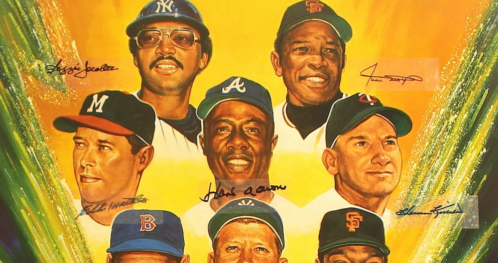 "500 Home Run Club" LE 18x24 Lithograph with (11) Facsimile Signatures ...