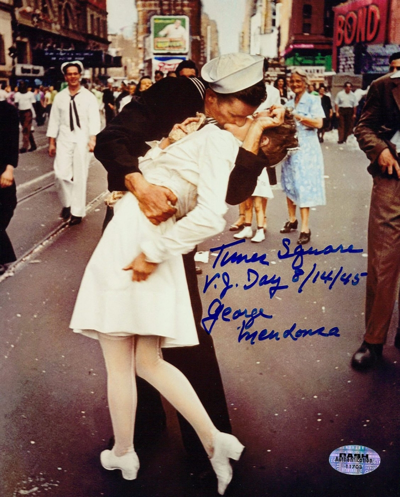 George Mendonsa Signed "VJ Day" Iconic New York Times Square 8x10 Photo ...