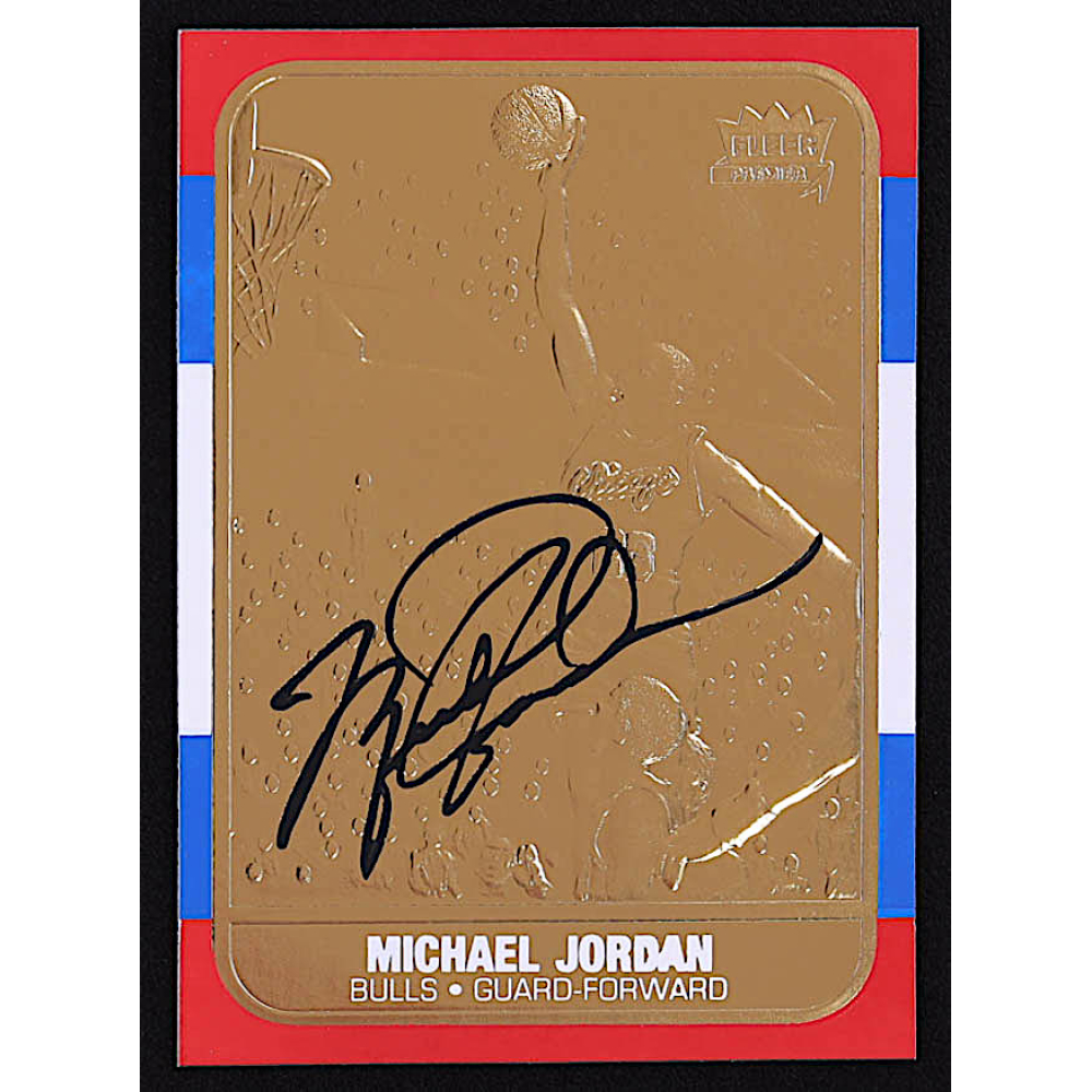 Michael Jordan 1997 Fleer Premier Signature Series 23Kt Gold Card ...
