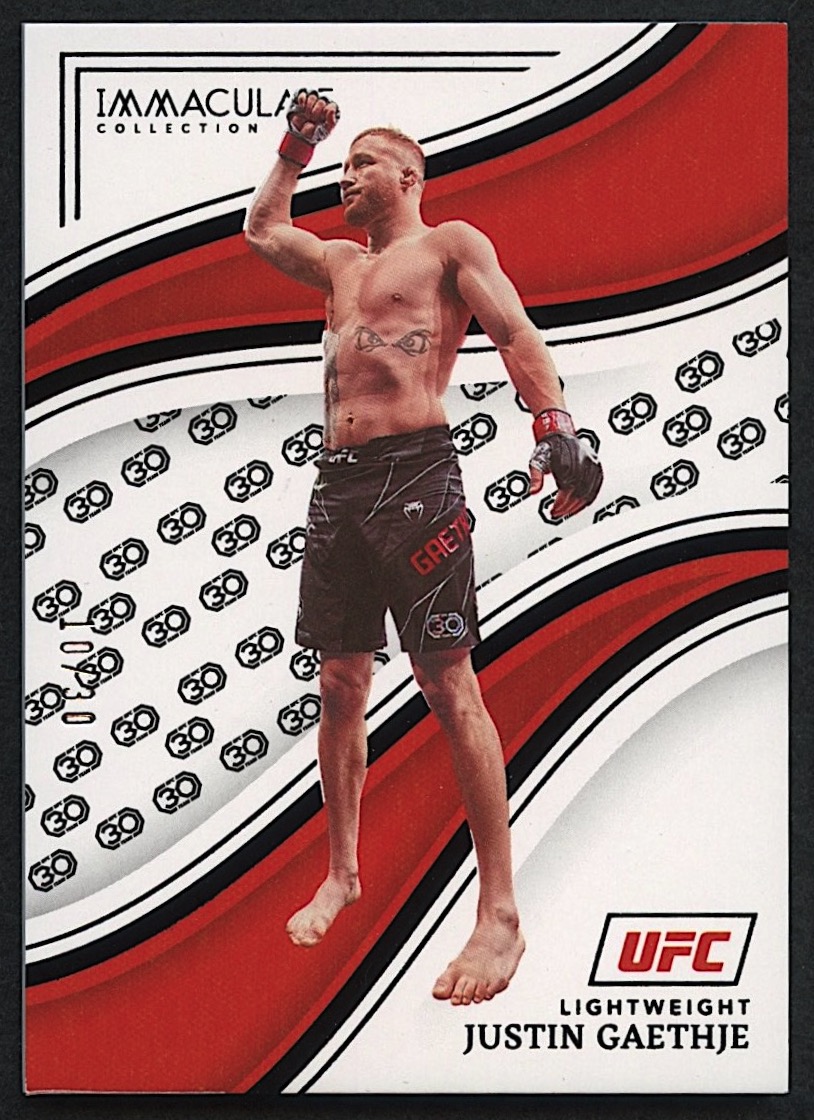 Justin Gaethje 2023 Immaculate Collection UFC 30th Anniversary #87 #10/ ...
