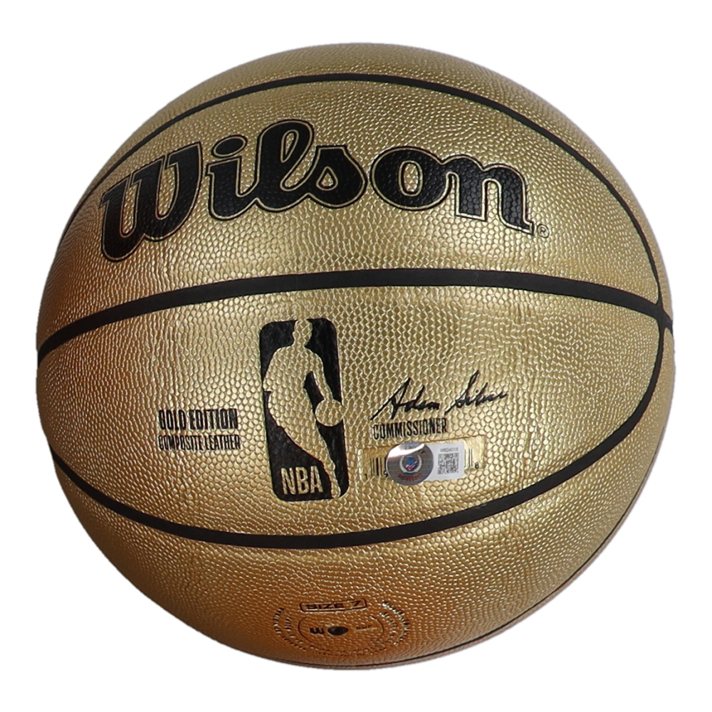 Ralph Sampson Signed NBA Gold Basketball Inscribed "HOF 12" (Beckett ...