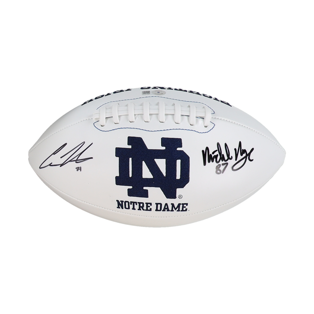 Michael Mayer & Cole Kmet Signed Notre Dame Fighting Irish Logo ...