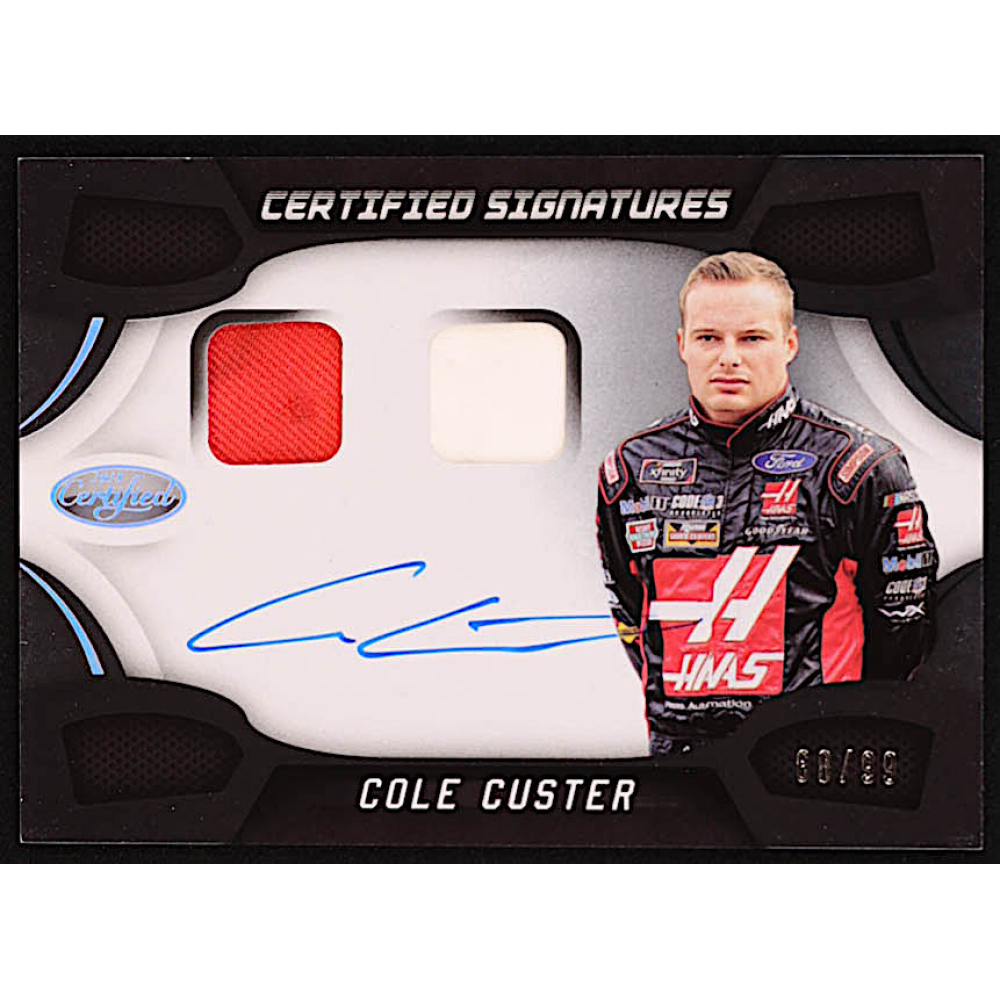 Cole Custer 2018 Certified Signature Swatches #4 #68/99 | Pristine Auction