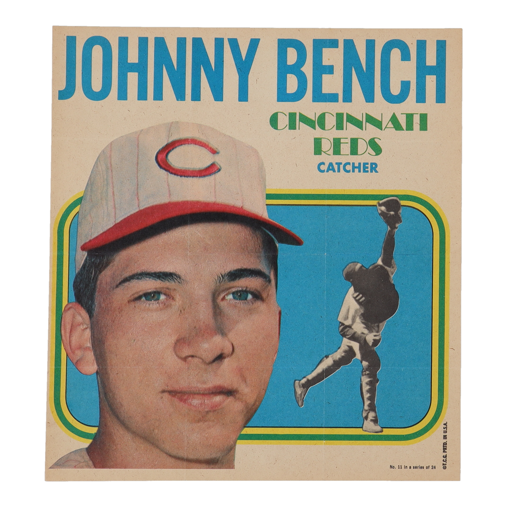 Johnny Bench 1970 Topps Posters Inserts #11 | Pristine Auction