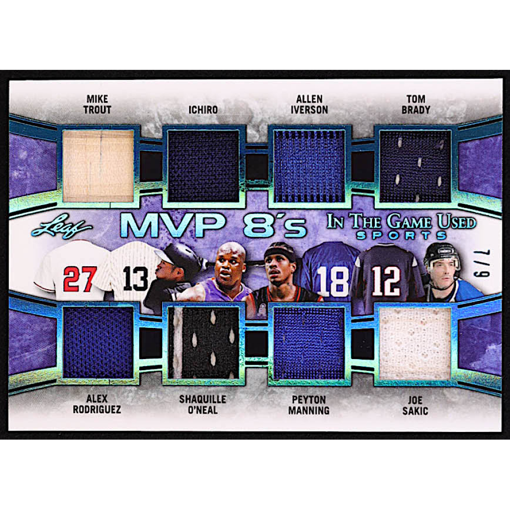 2019 ITG Used Sports MVP 8s Memorabilia Platinum Blue Spectrum #MVP05 ...