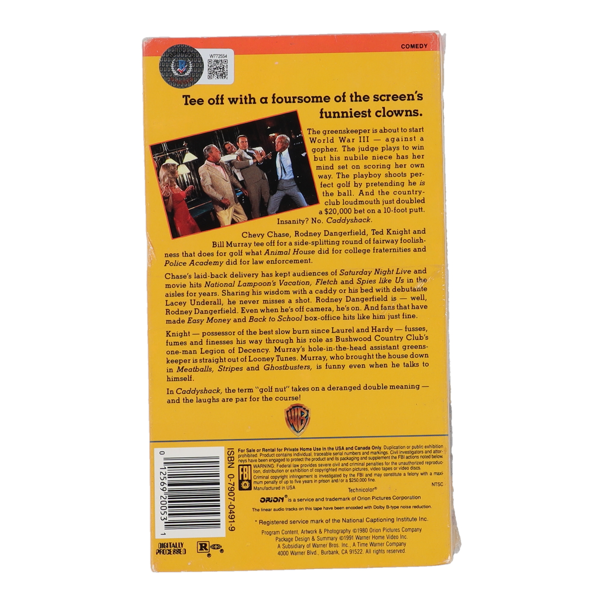 Chevy Chase Signed Original Factory Sealed "Caddyshack" VHS Tape ...