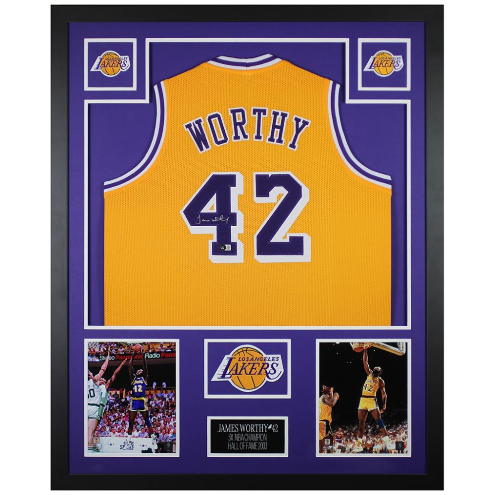 James Worthy Signed Custom Framed Jersey Display (Beckett) | Pristine ...