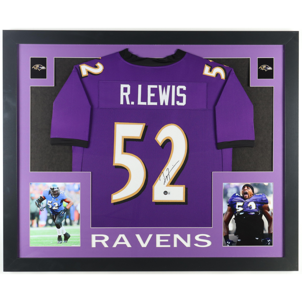 Ray Lewis Signed Custom Framed Jersey Display (Beckett) | Pristine Auction