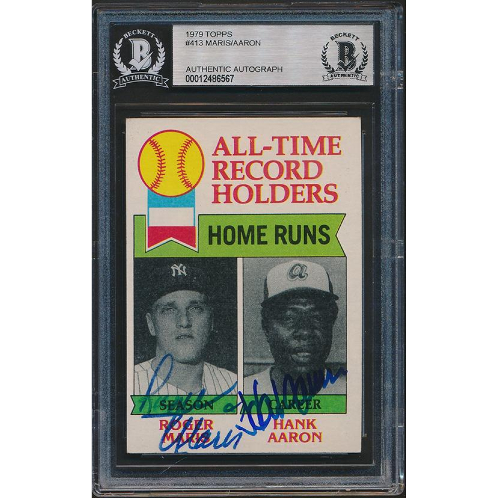 Roger Maris & Hank Aaron Signed 1979 Topps #413 (BGS) | Pristine Auction