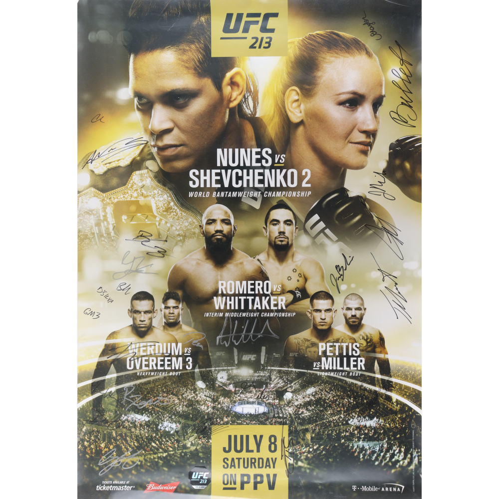 UFC 213 Official Fight Poster Signed by (22) with Amanda Nunes ...
