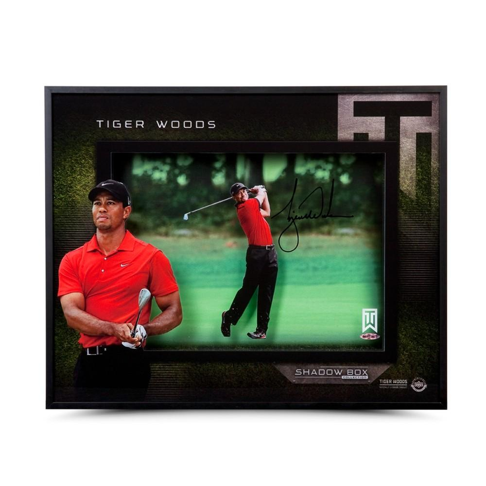 Tiger Woods Signed "Approach" Custom Framed Shadow Box Display (UDA ...