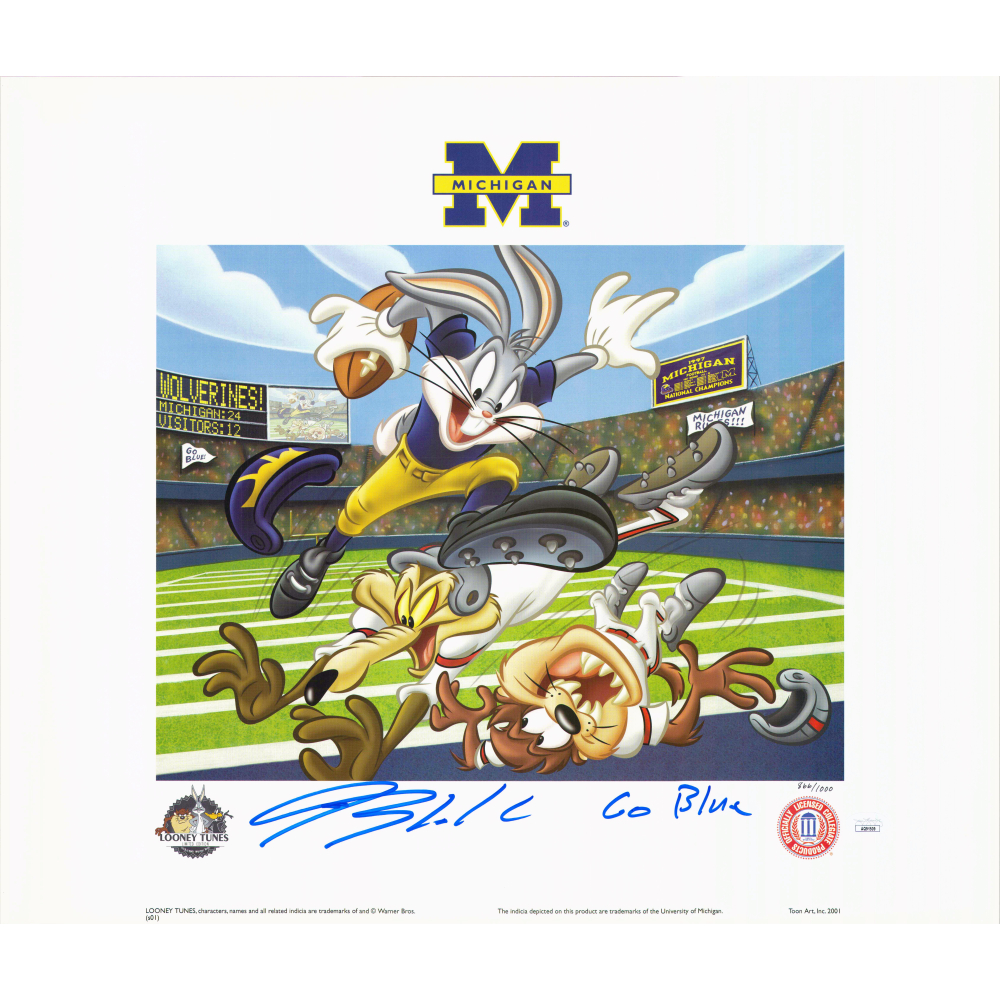 Blake Corum Signed Michigan Wolverines 19x22 Lithograph Inscribed "Go ...