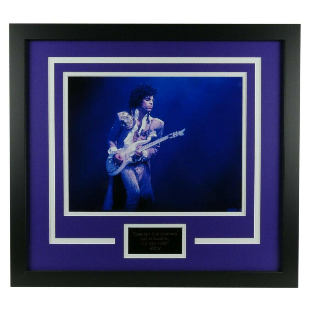 Prince "Purple Rain" Custom Framed Photo Display with Nameplate Quote ...
