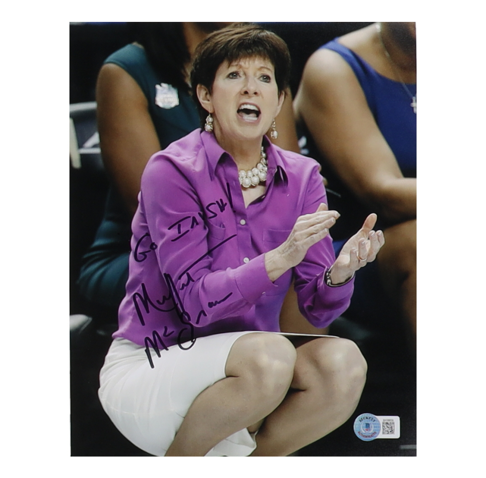 Muffet McGraw Signed Notre Dame Fighting Irish 8x10 Photo Inscribed "Go ...