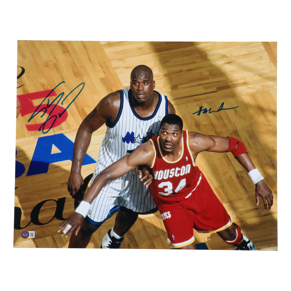 Shaquille O'Neal & Hakeem Olajuwon Signed 16x20 Photo (Beckett ...