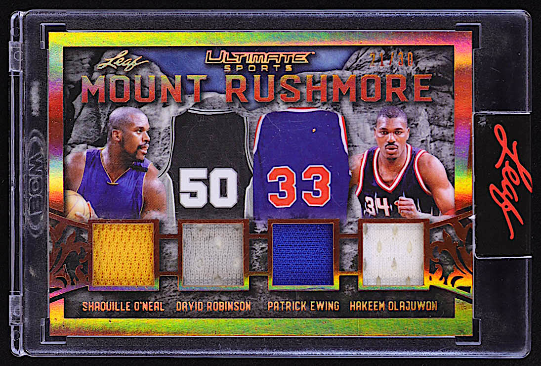Shaquille O'Neal / David Robinson / Patrick Ewing / Hakeem Olajuwon 2021 Leaf Ultimate Sport ...