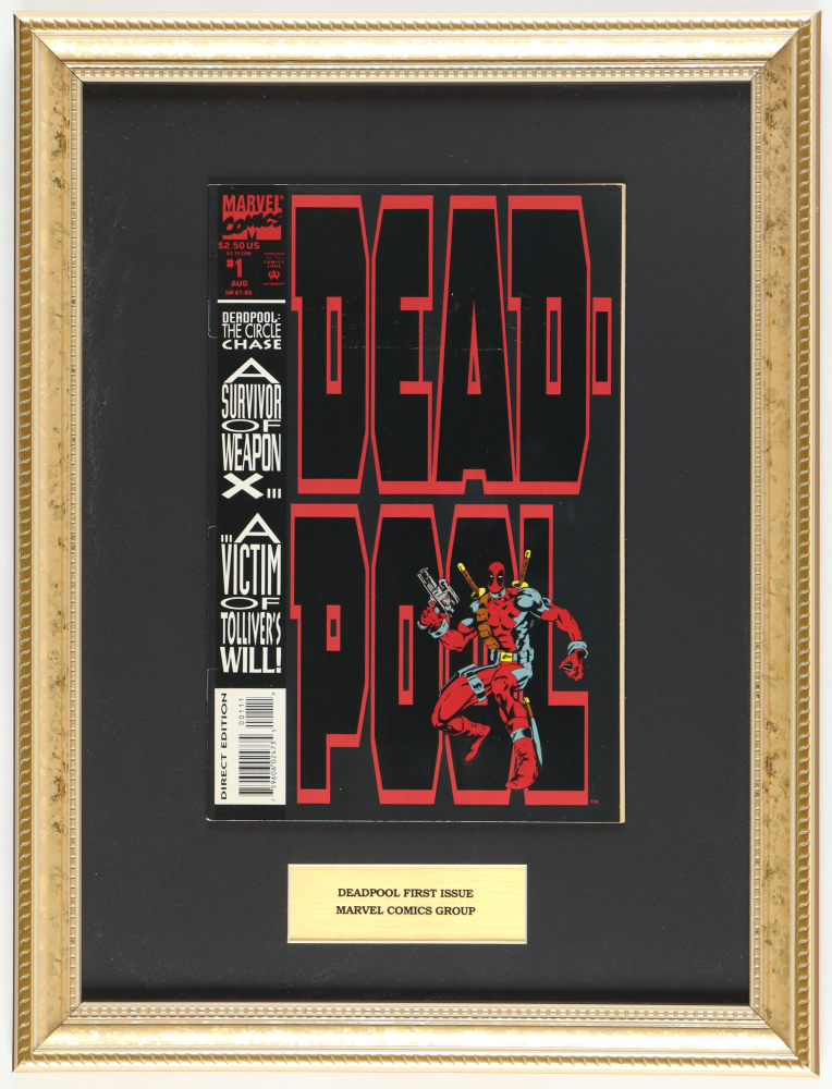 1993 "Deadpool" Issue #1 Marvel Custom Framed First Issue Comic Book ...