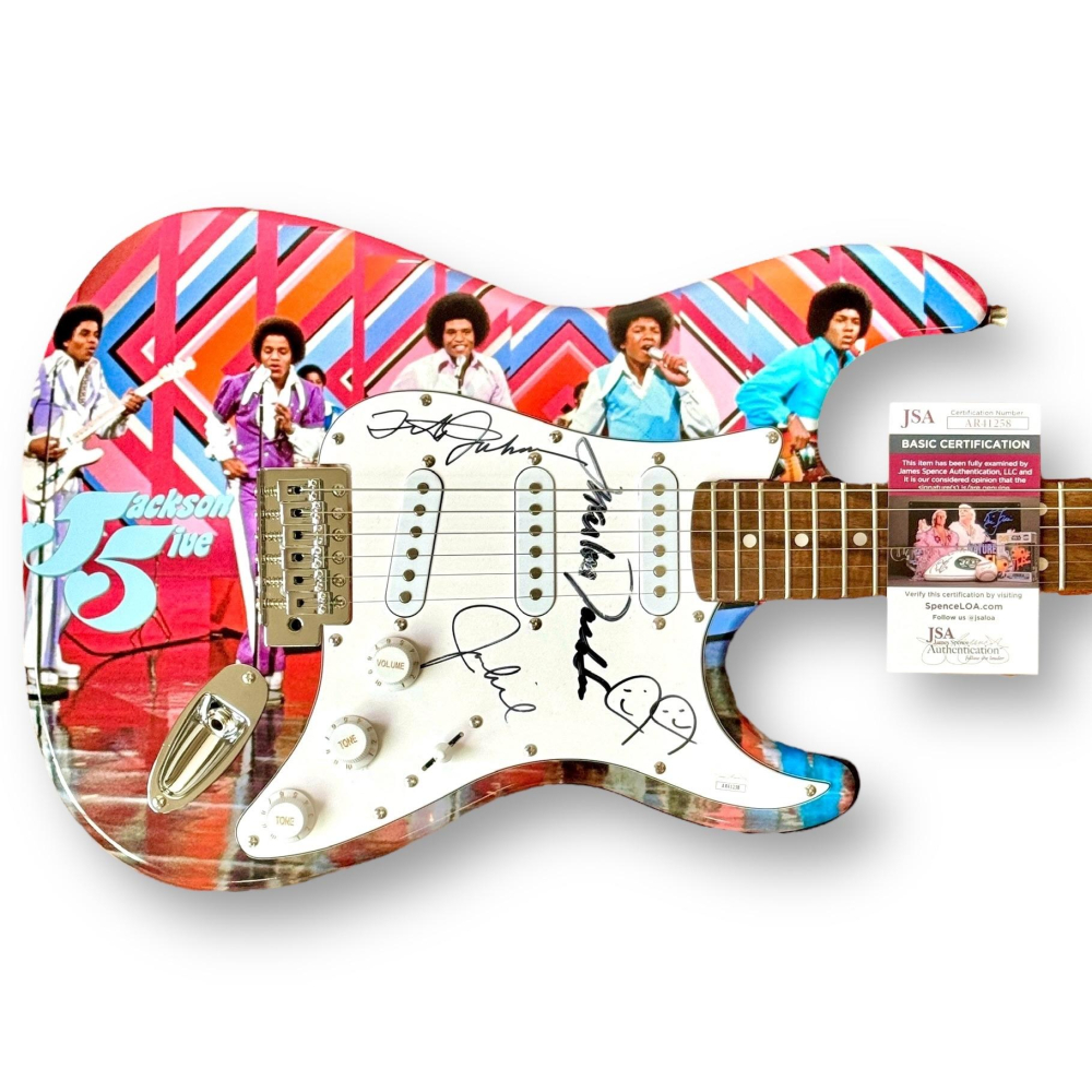 Jackson Five Custom Stratocaster Style Guitar Band-Signed By (4) with ...
