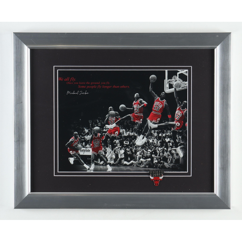 Michael Jordan Bulls "We All Fly" Custom Framed Photo Print Display ...