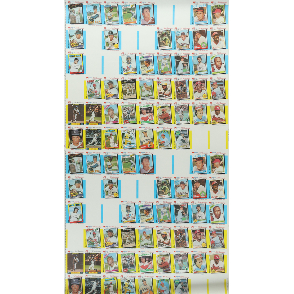 1982 Kmart Uncut Baseball Card Sheet With Hall Of Famers with (88 ...