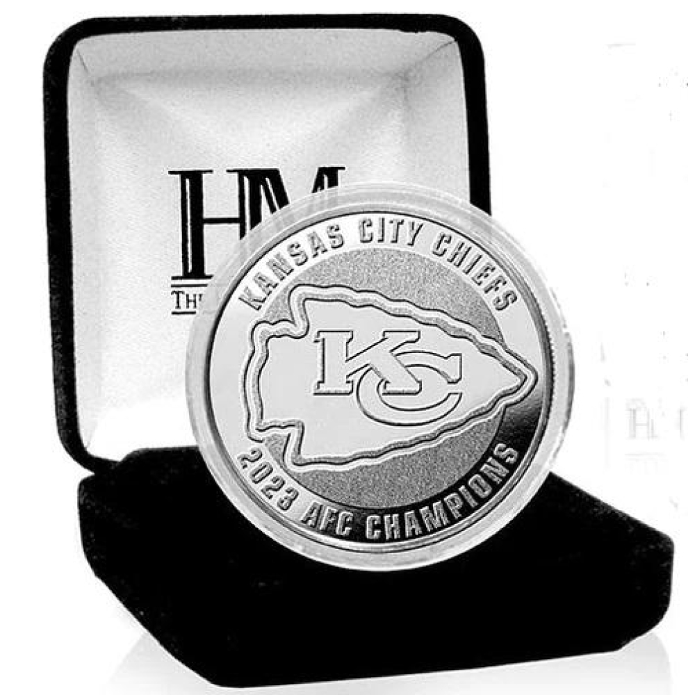 Chiefs LE 2023 AFC Champions Silver Plated Coin | Pristine Auction