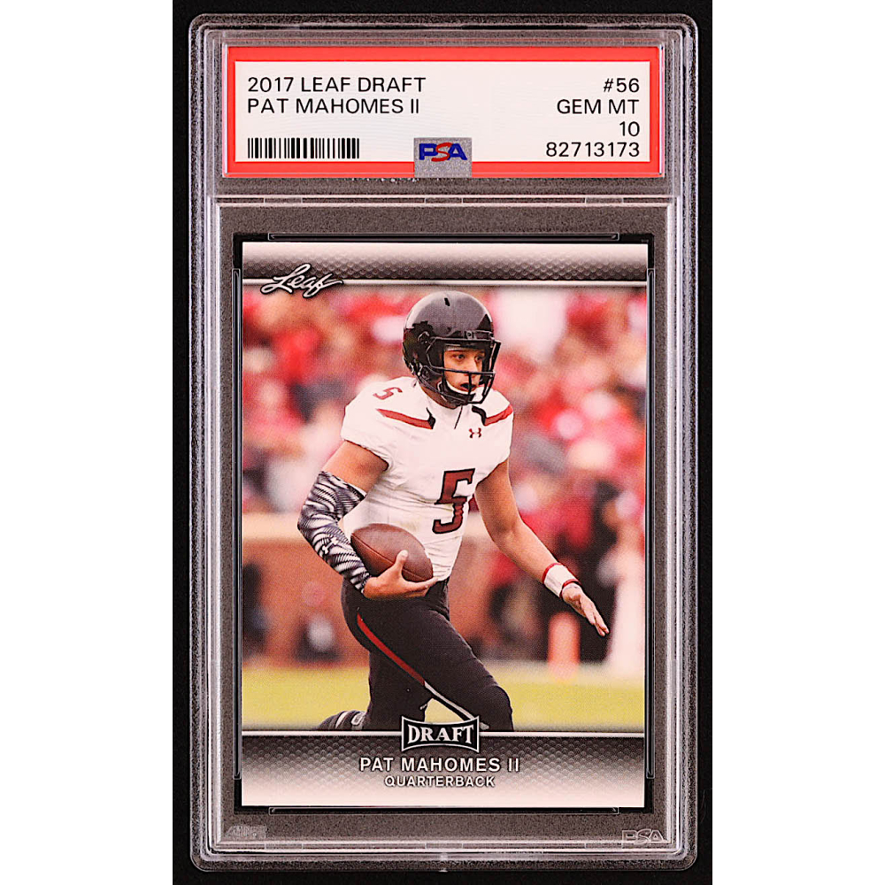 Pat Mahomes II 2017 Leaf Draft #56 RC (PSA 10) | Pristine Auction