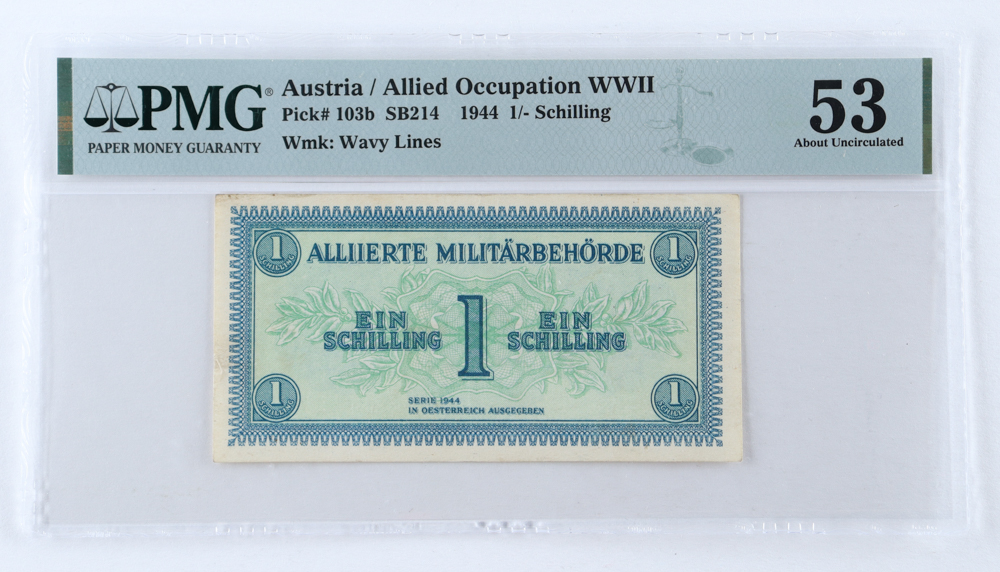 1944 Austria / Allied Occupation WWII - 1 Schilling (PMG AU53 ...