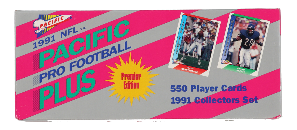 1991 NFL Pacific Pro Plus Premier Edition Set of (550) Football Cards ...