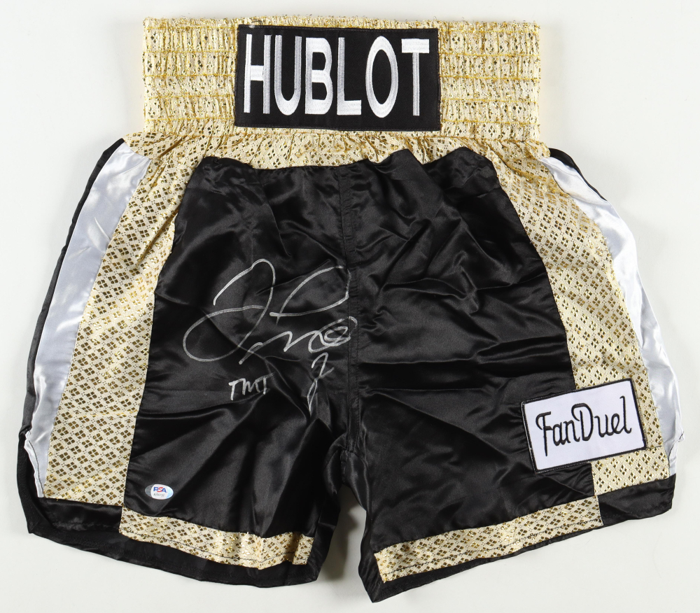 Floyd Mayweather Jr. Signed Boxing Trunks Inscribed "TMT" (PSA ...