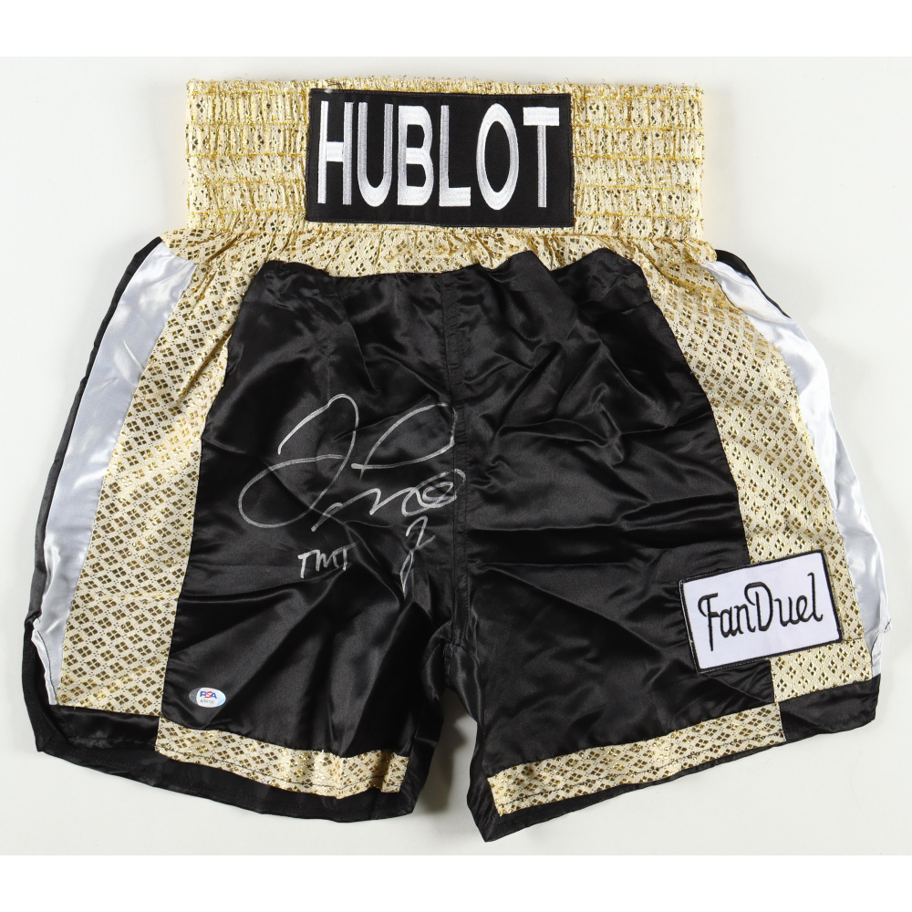 Floyd Mayweather Jr. Signed Boxing Trunks Inscribed "TMT" (PSA ...