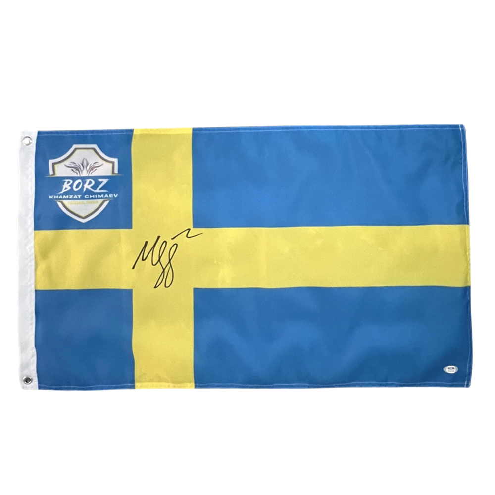 Khamzat Chimaev Signed UFC Octagon Entrance Flag (PSA) | Pristine Auction