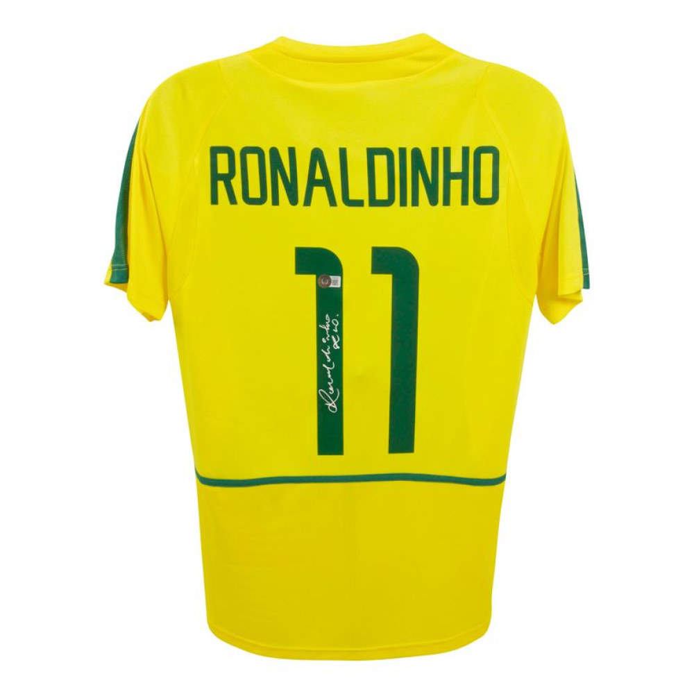 Brazil Jersey Signed By (4) with Ronaldinho, Pele, Ronaldo Nazario ...