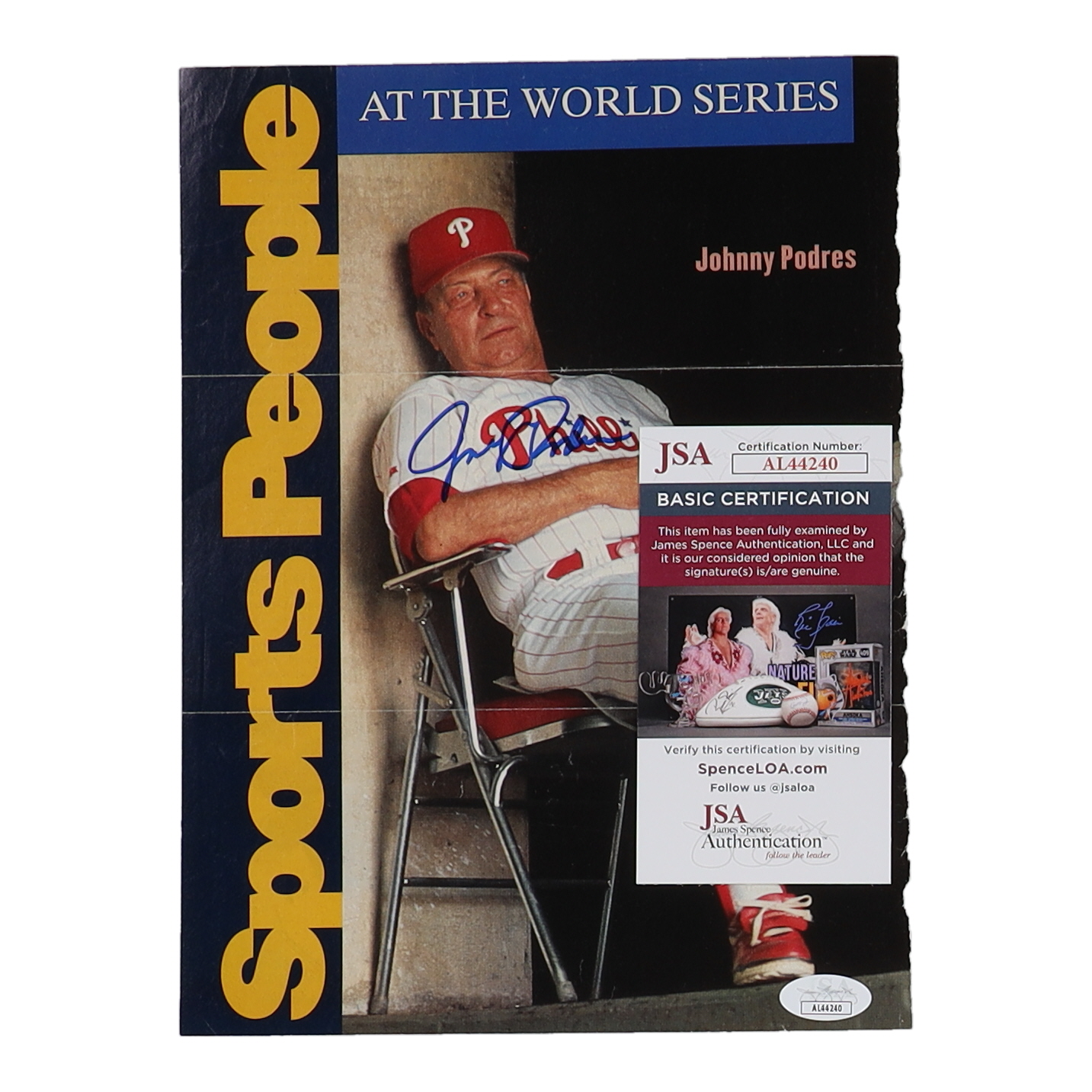 Johnny Podres Signed Phillies 8x10 Magazine Cover Cut (JSA) | Pristine ...