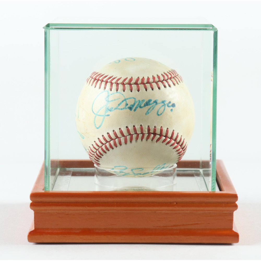 Yankees Greats OAL Baseball With Wood Display Case Signed By (9) With ...