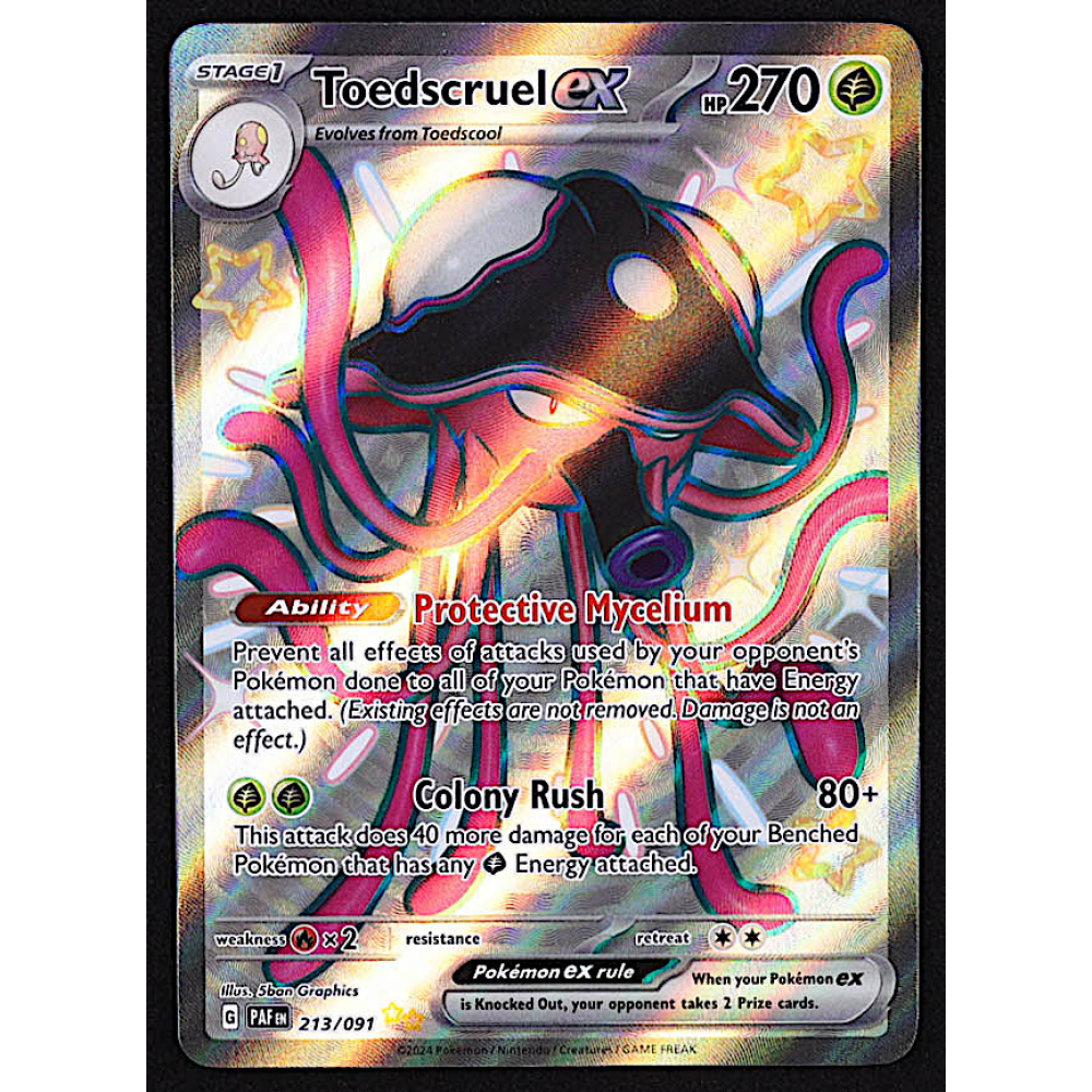 Toedscruel EX 2024 Pokemon Scarlet and Violet Paldean Fates #213 ...