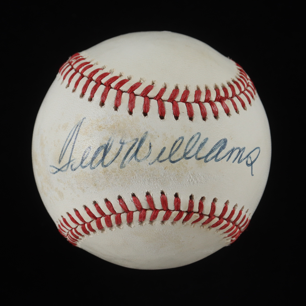 Ted Williams Signed OAL Baseball In Display Case (PSA) | Pristine Auction
