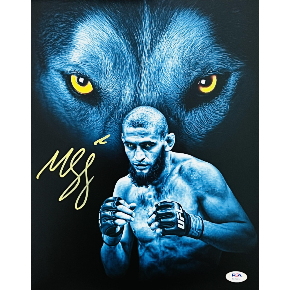 Khamzat Chimaev Signed UFC "Wolf Eyes" 11x14 Photo (PSA) | Pristine Auction