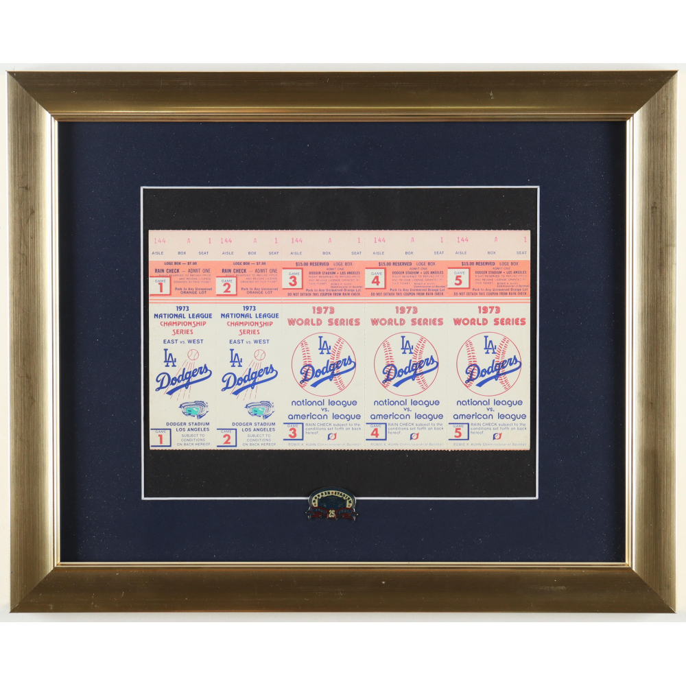 1973 Dodgers NLCS & World Series Custom Framed Uncut Ticket Display ...