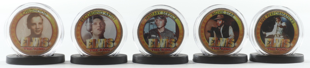 Elvis US Half Dollar Colorized Art Coin Set of (5) | Pristine Auction