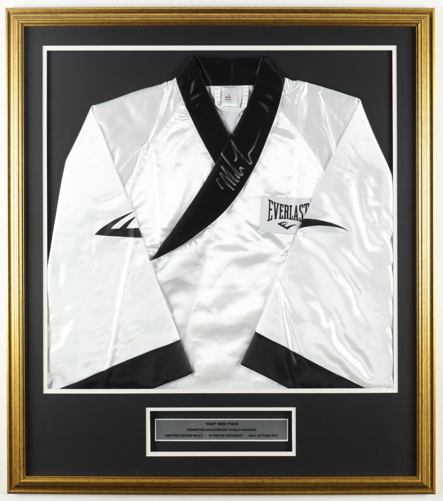 Mike Tyson Signed Custom Framed Everlast Professional Boxing Robe ...