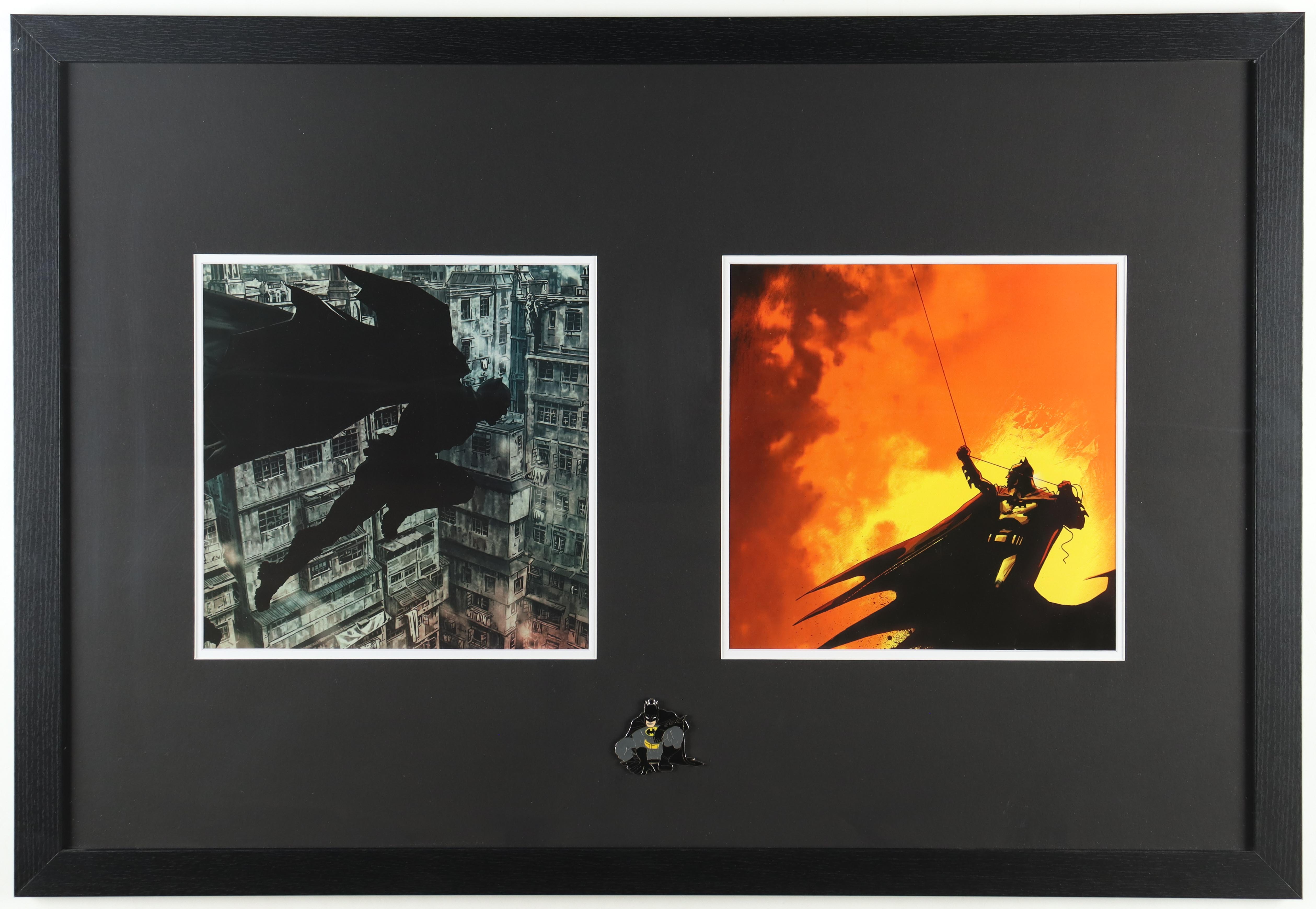 "Batman" LE Custom Framed Set of (2) Prints Display with Batman Metal ...