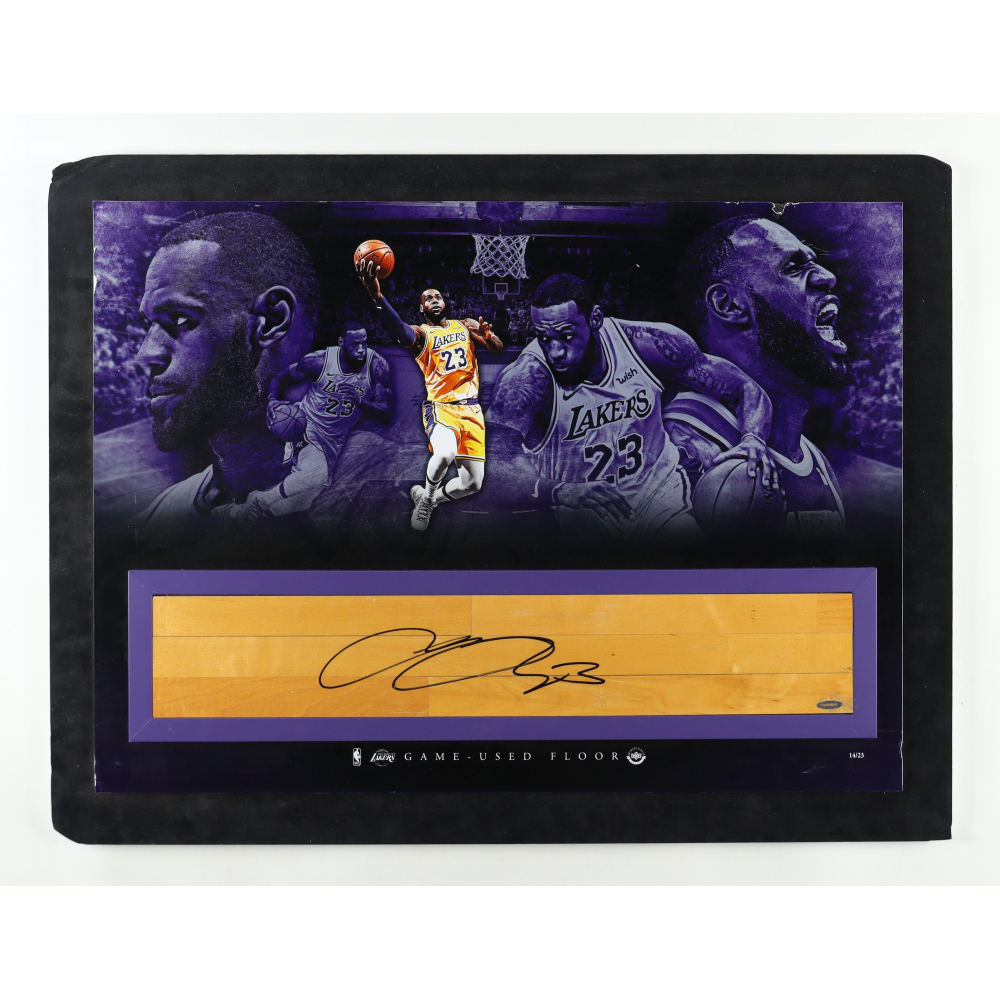 LeBron James Signed LE Lakers Custom Framed Game-Used Floor Piece ...