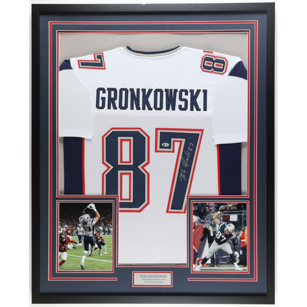 Rob Gronkowski Signed Custom Framed Jersey Display (Beckett ...