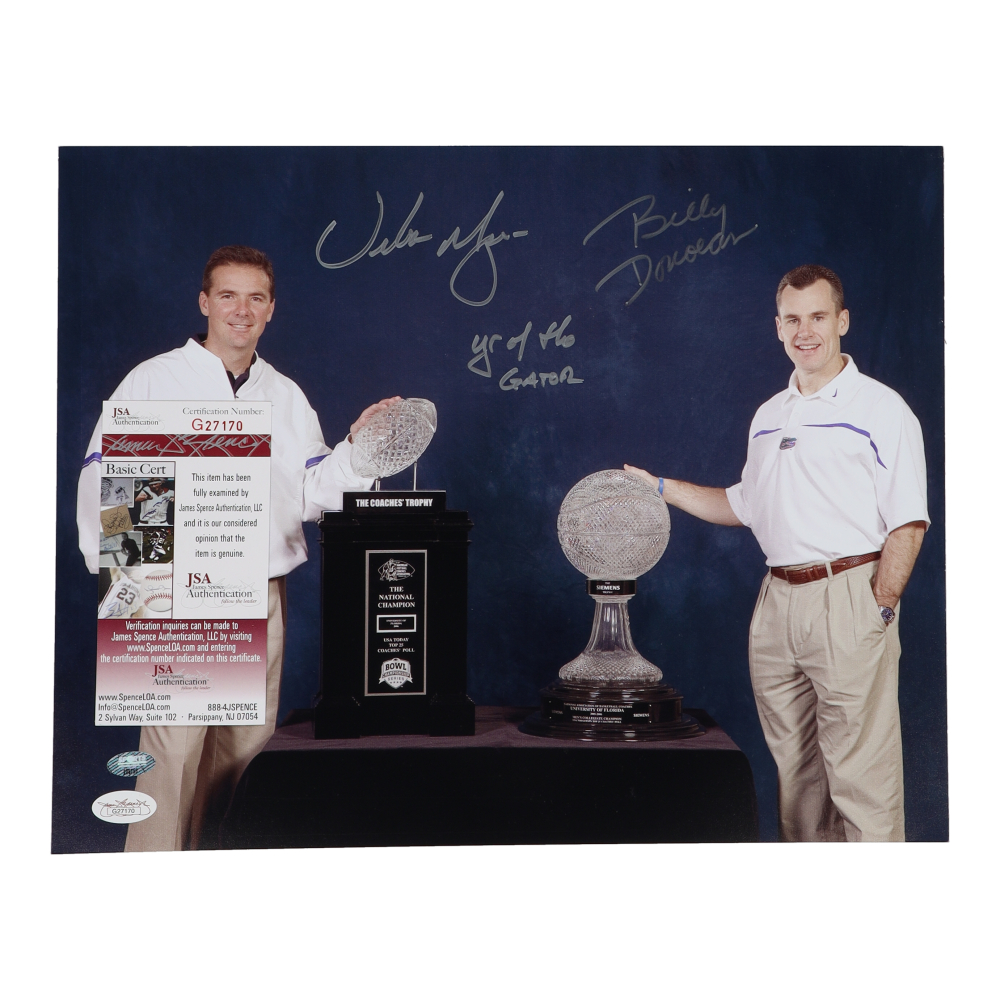 Urban Meyer & Billy Donovan Signed Florida Gators 11x14 Photo Inscribed ...