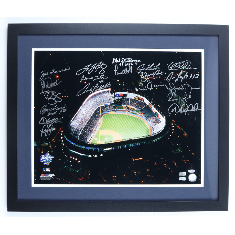 1999 World Series Custom Framed Photo Display Signed By (19) With Joe ...